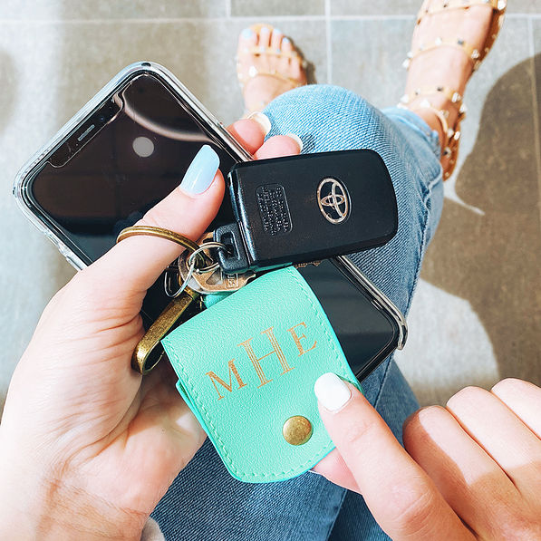 Monogrammed AirPod Case Keychain - Marleylilly