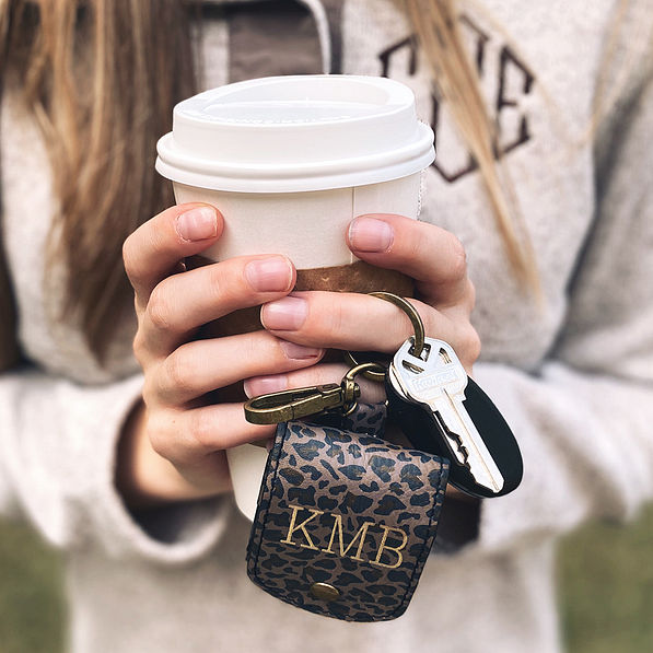 Monogrammed AirPod Case Keychain - Marleylilly