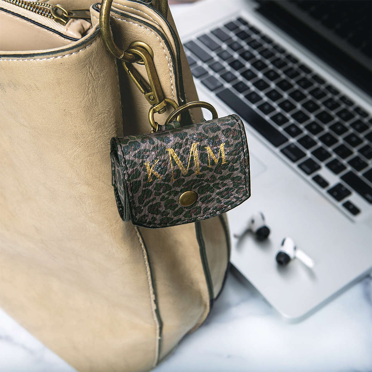 Monogrammed AirPod Case Keychain - Marleylilly