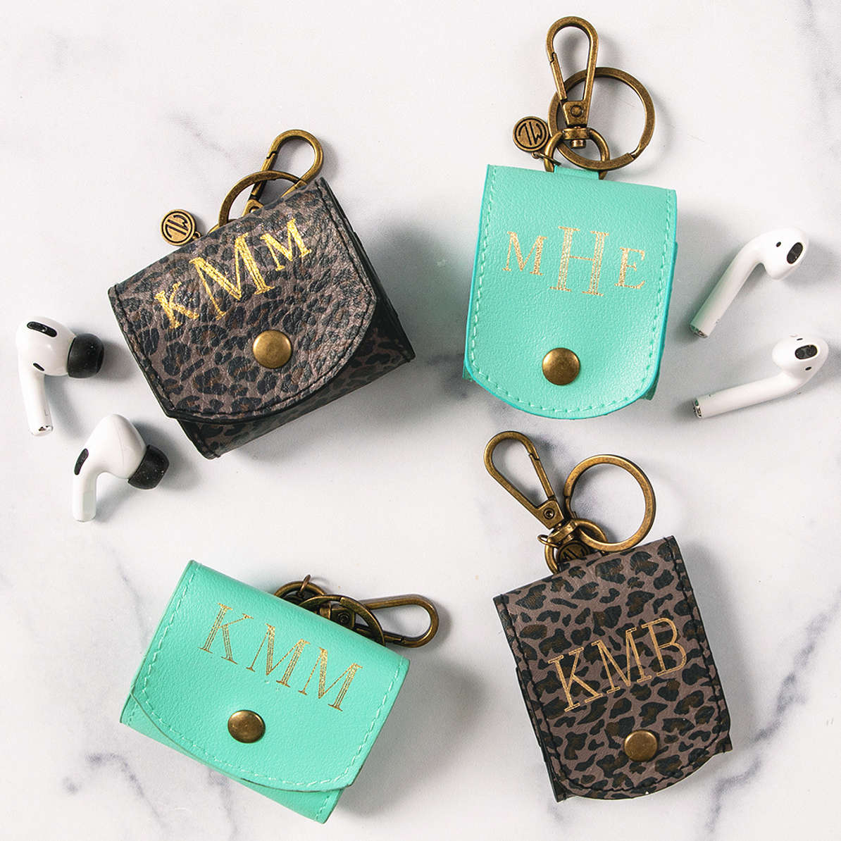 Monogrammed AirPod Case Keychain - Marleylilly