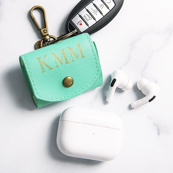 Monogrammed AirPod Case Keychain - Marleylilly