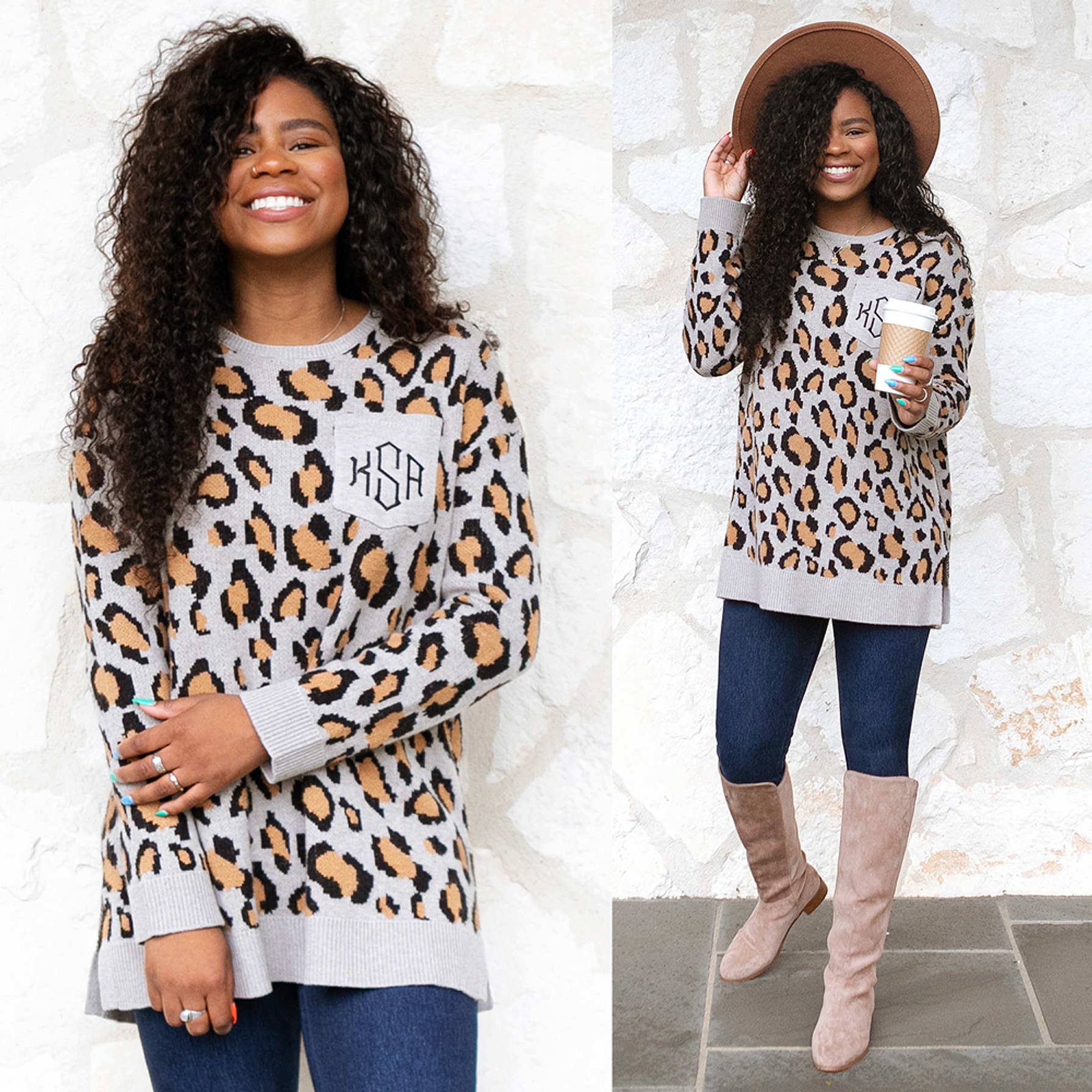 Ladies Personalized Leopard Sweaters - Marleylilly