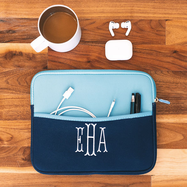 Monogrammed Tablet Sleeve - Personalized Tablet Case
