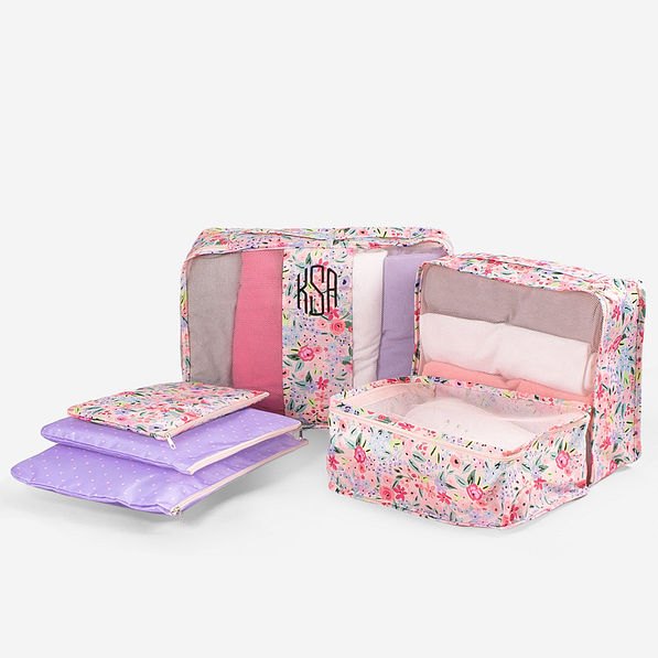 6-Bag Monogrammed Packing Cubes and Bags for Travel | Marleylilly