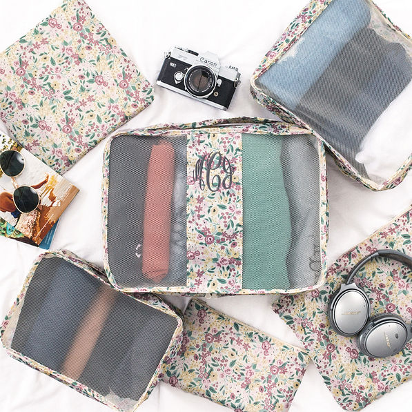 Monogrammed Travel Set | 6-Bag Packing Set | Marleylilly