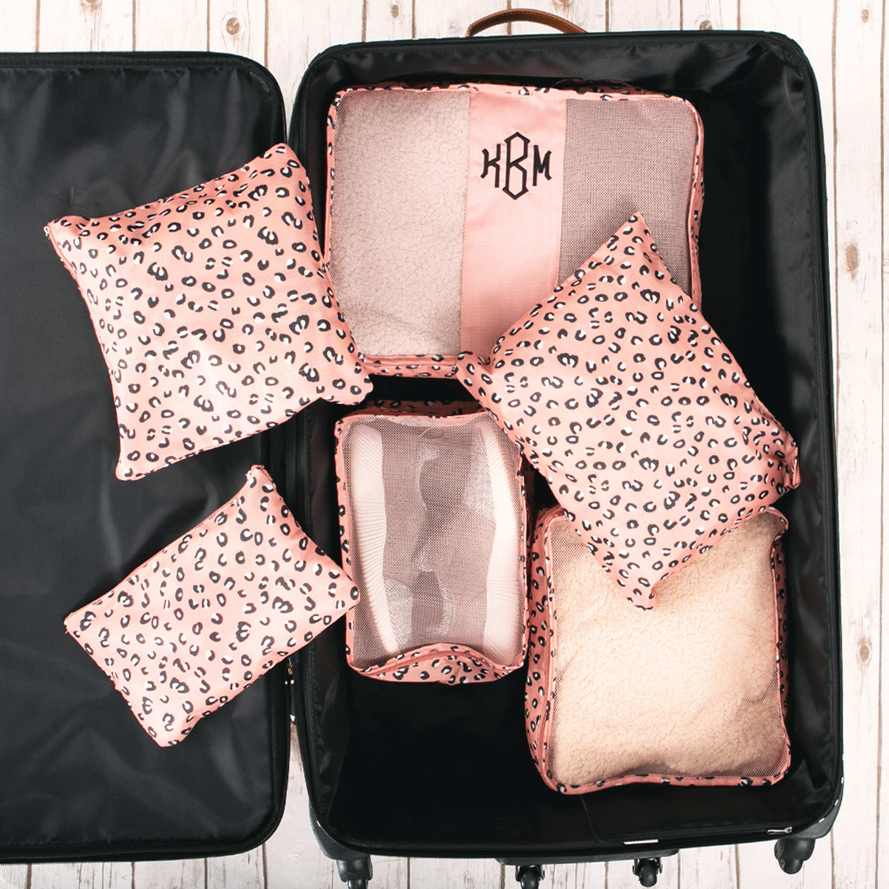 Monogrammed Packing Bags, Set of Six - Marleylilly