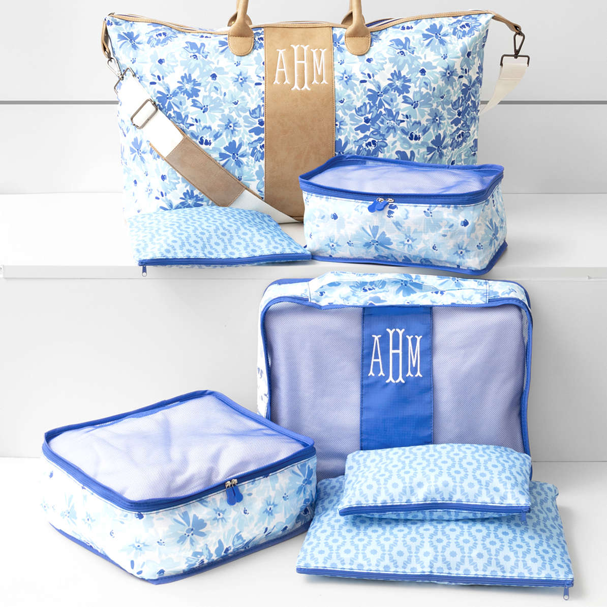 6-Bag Monogrammed Packing Cubes and Bags for Travel | Marleylilly