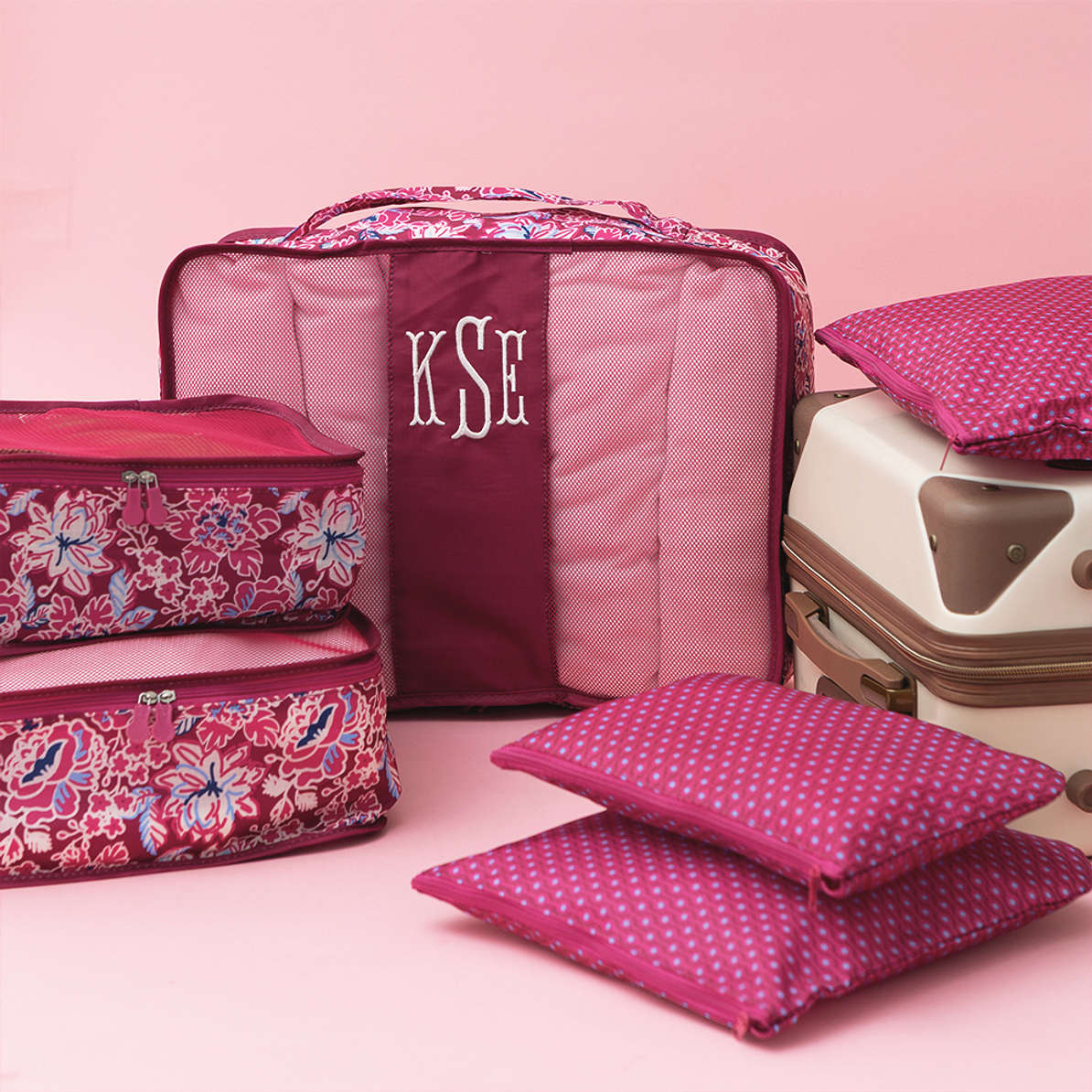 6-Bag Monogrammed Packing Cubes and Bags for Travel | Marleylilly