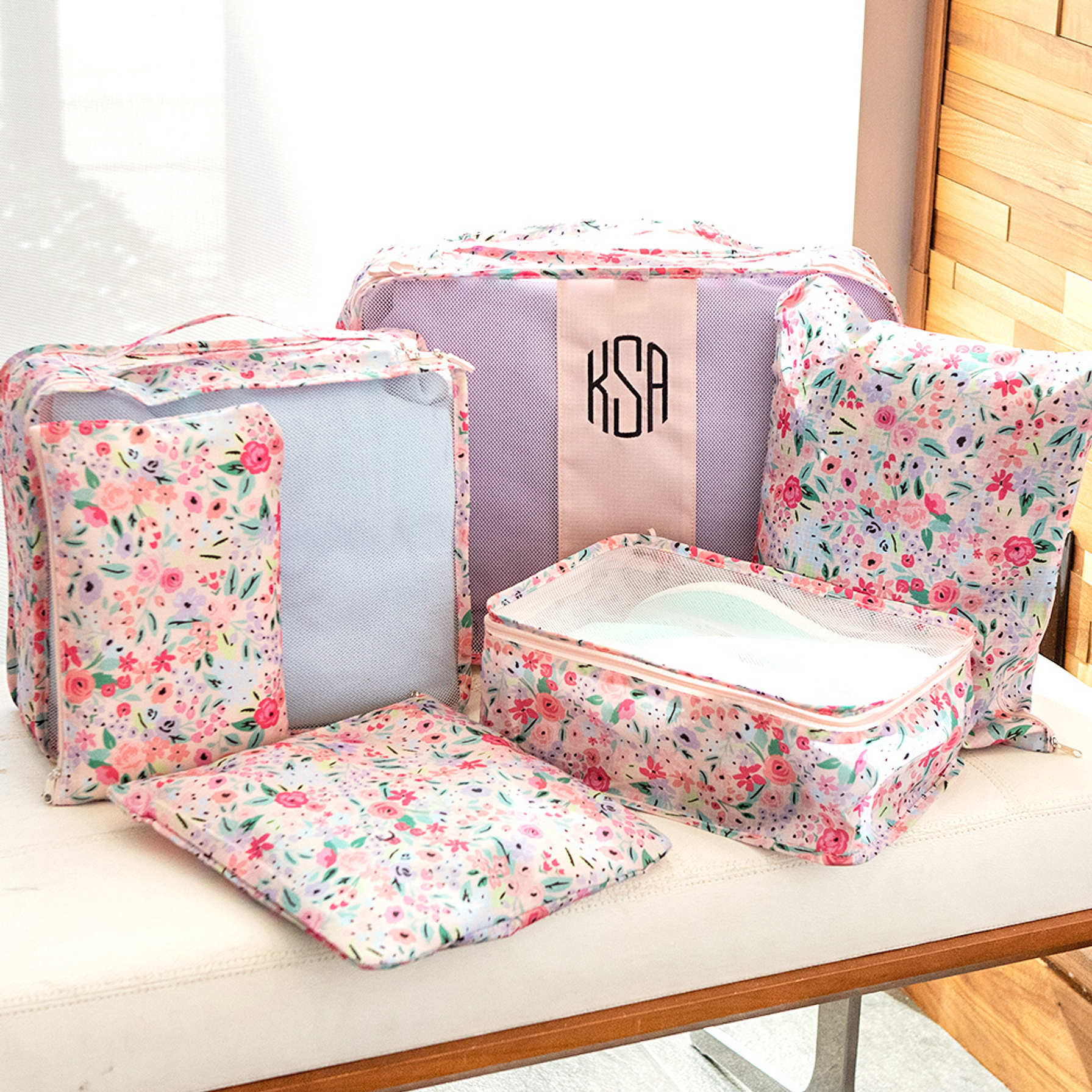 Monogrammed Travel Set | 6-Bag Packing Set | Marleylilly