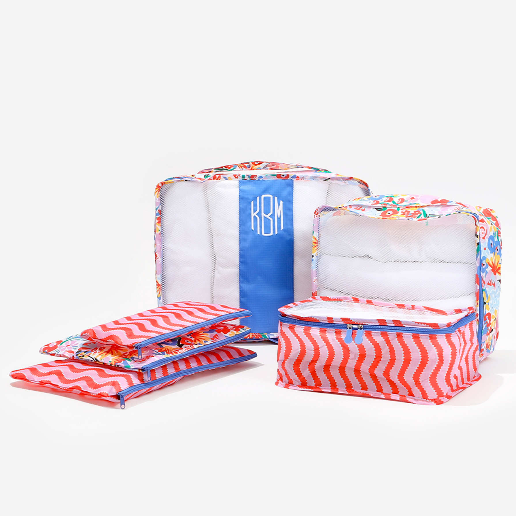 6-Bag Monogrammed Packing Cubes and Bags for Travel | Marleylilly
