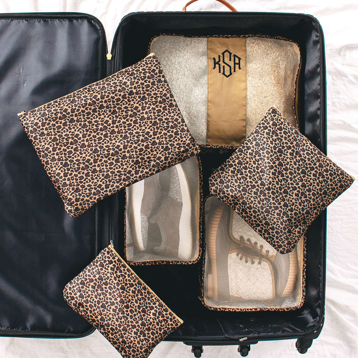 Monogrammed Packing Bags, Set of Six - Marleylilly