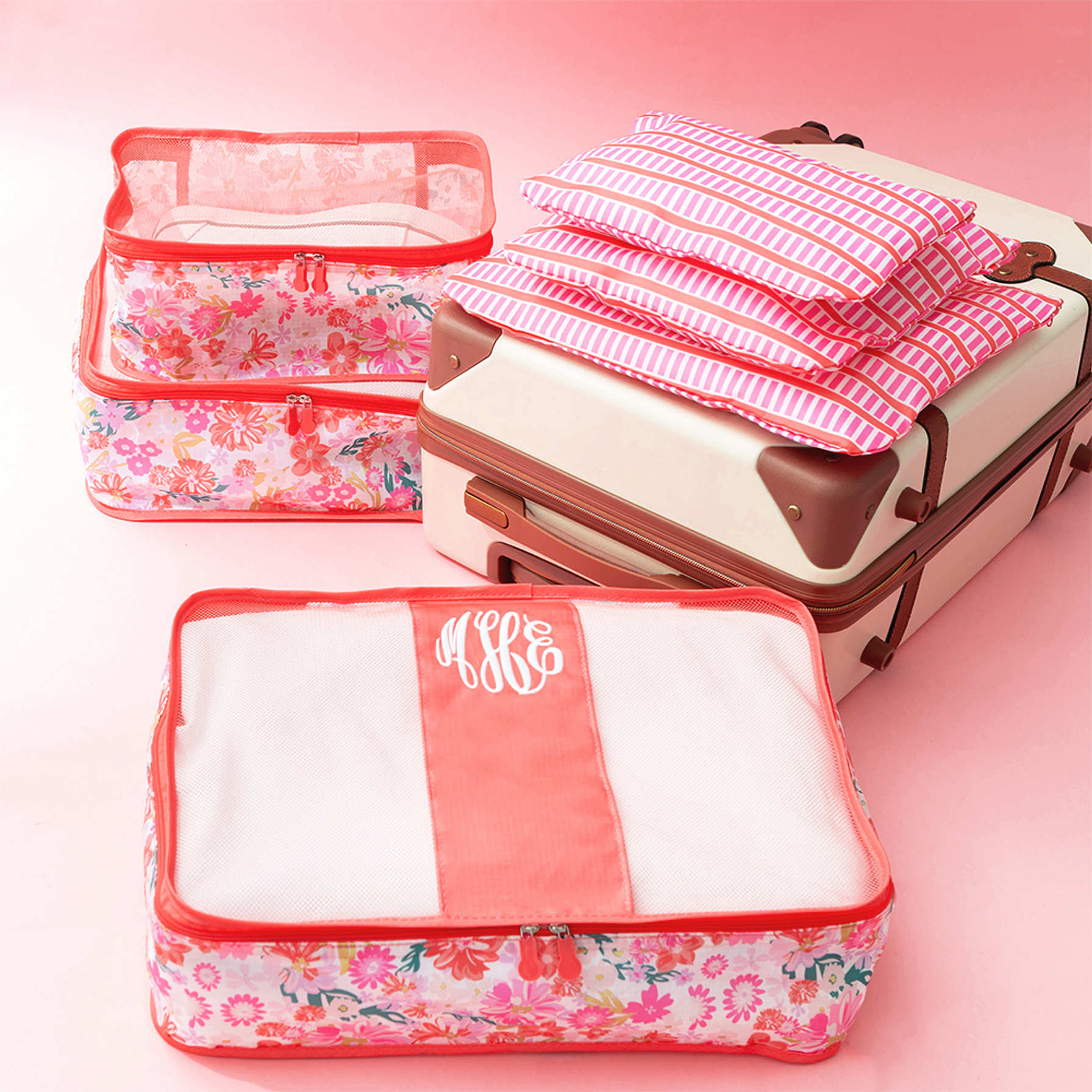 6-Bag Monogrammed Packing Cubes and Bags for Travel | Marleylilly