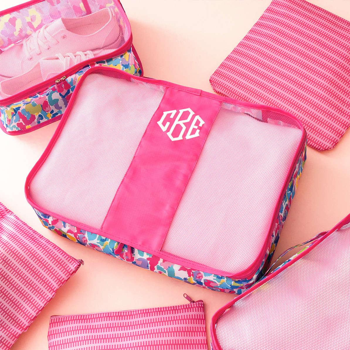 6-Bag Monogrammed Packing Cubes and Bags for Travel | Marleylilly