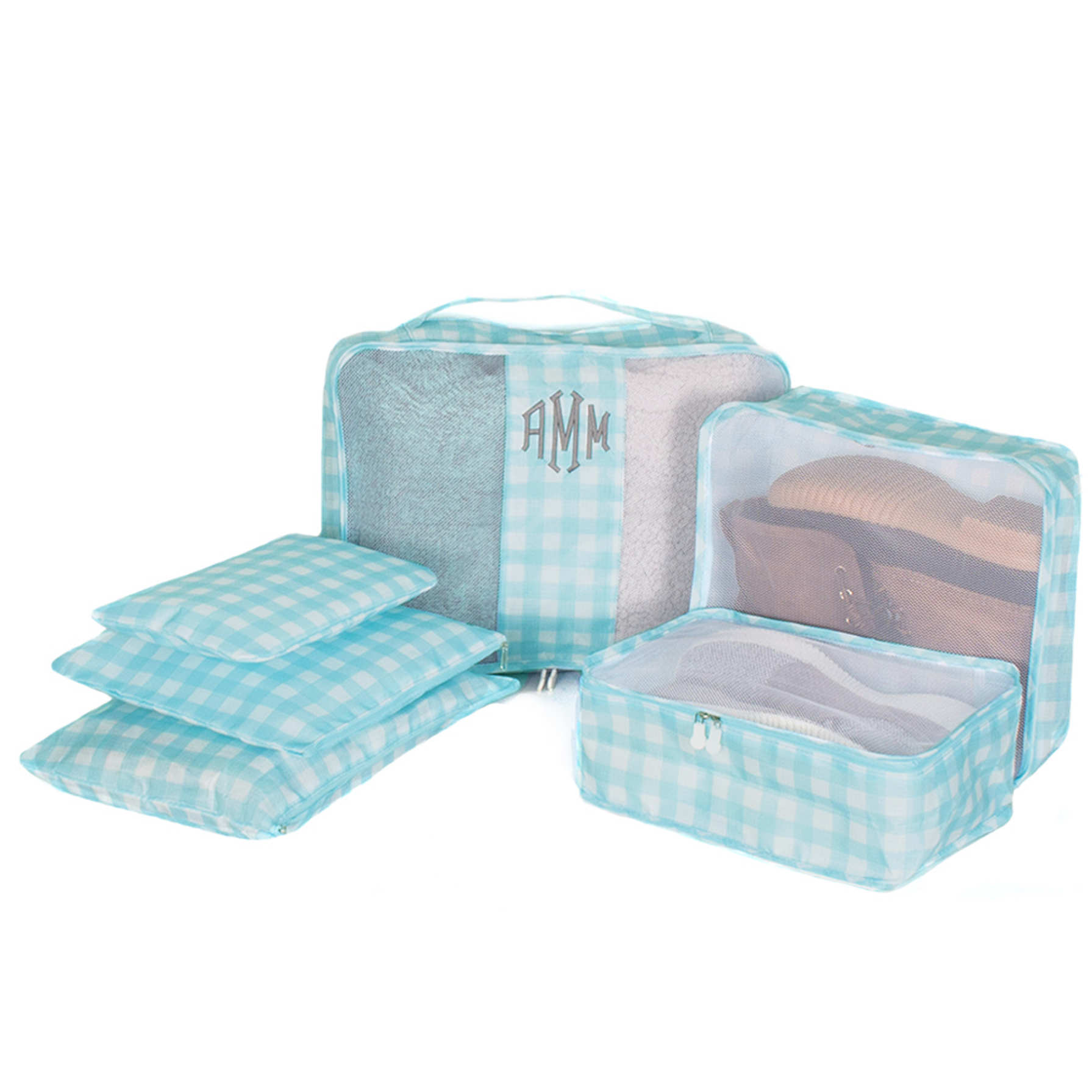 Monogrammed Packing Bags, Set of Six - Marleylilly