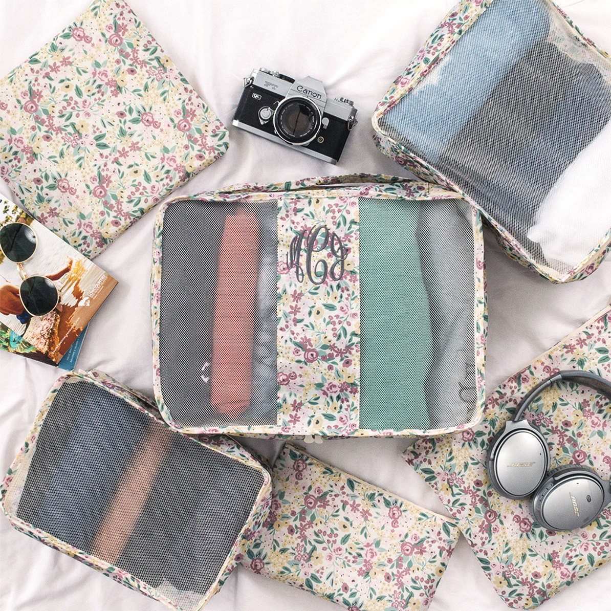 Monogrammed Travel Set | 6-Bag Packing Set | Marleylilly