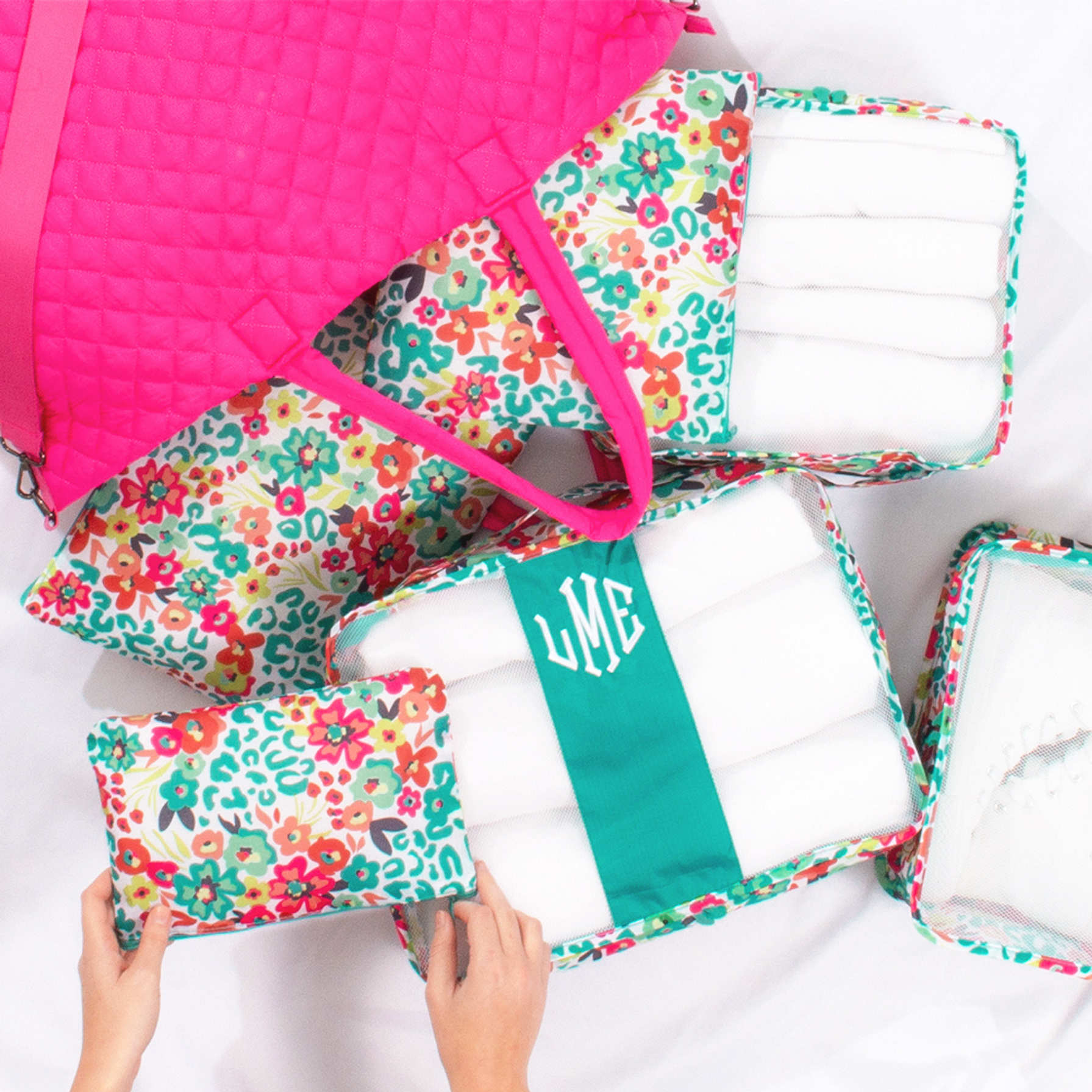 6-Bag Monogrammed Packing Cubes and Bags for Travel | Marleylilly