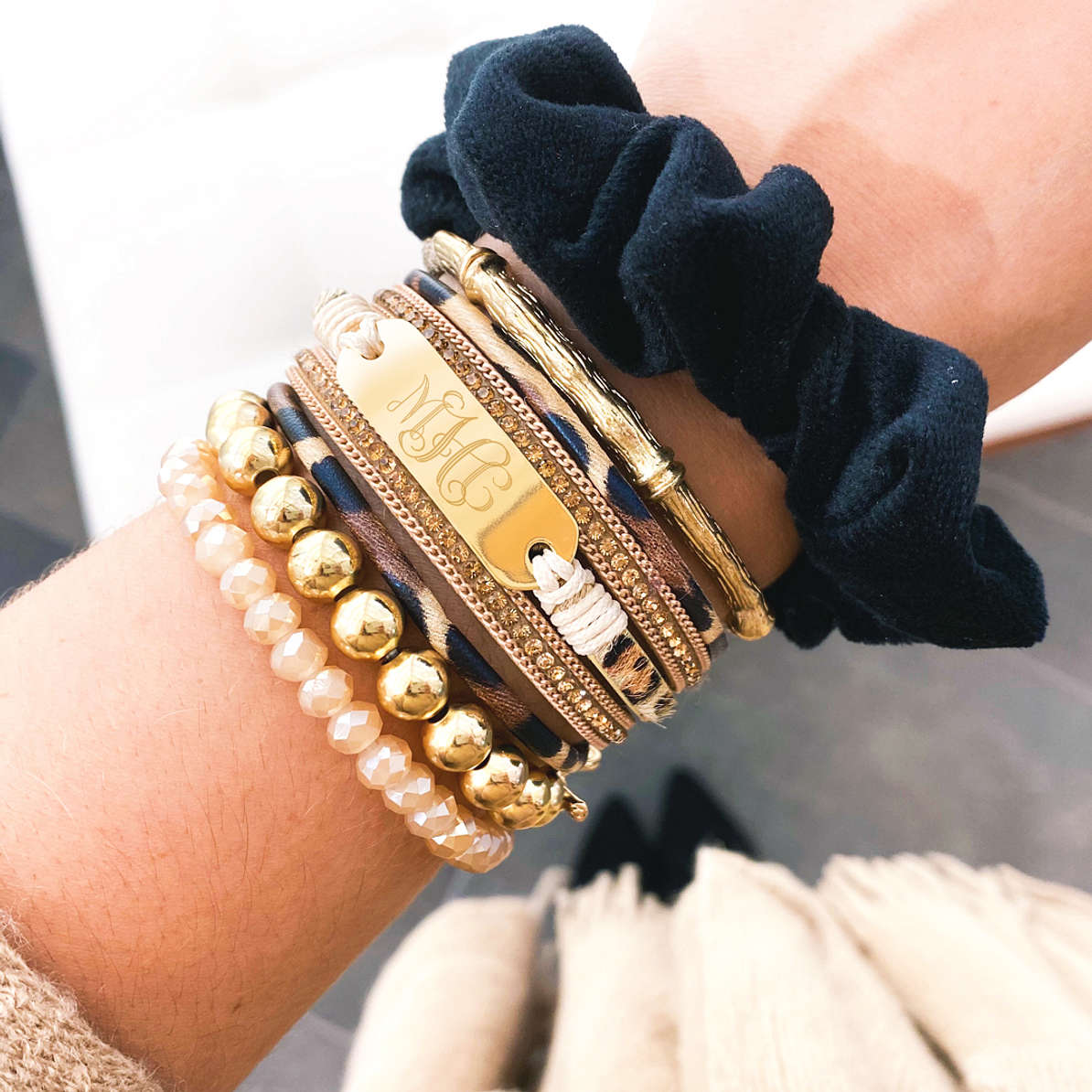 Personalized Leopard Wrap Bracelet – Marleylilly
