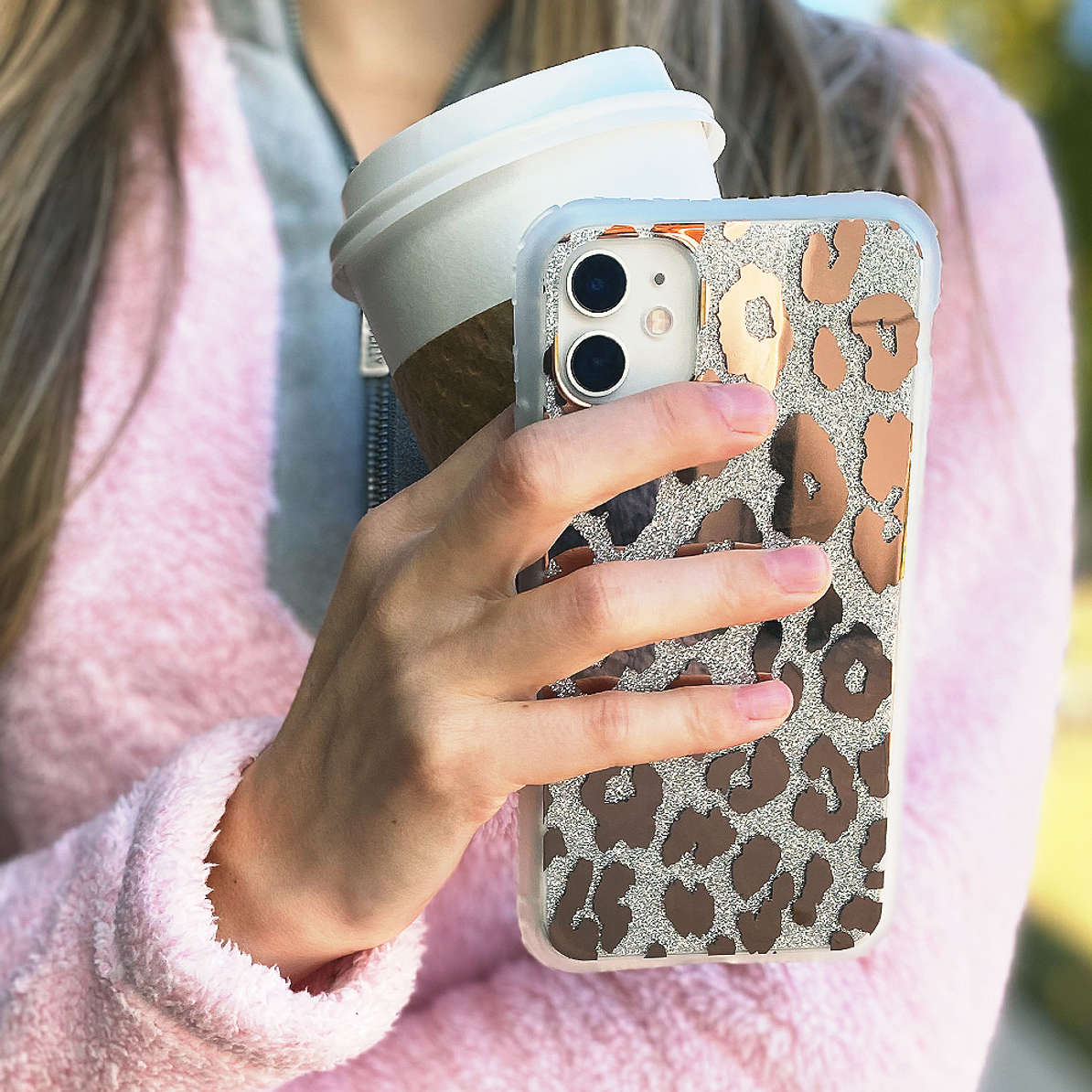 Glitter Leopard Print iPhone Case - Marleylilly