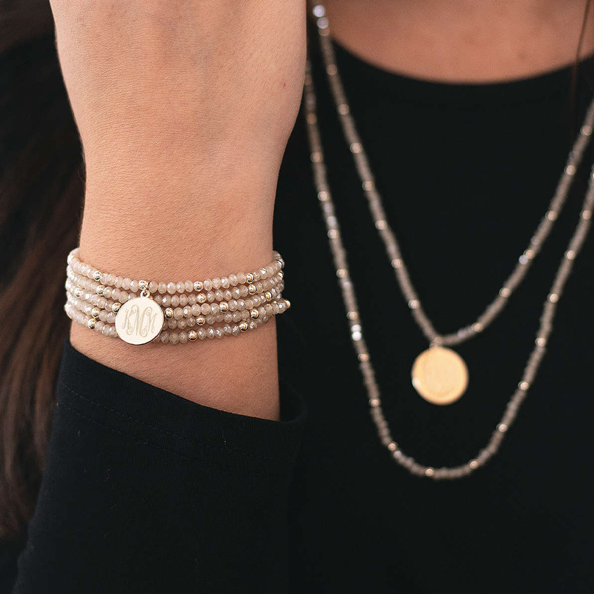 Personalized Beaded Bracelet Set – Marleylilly