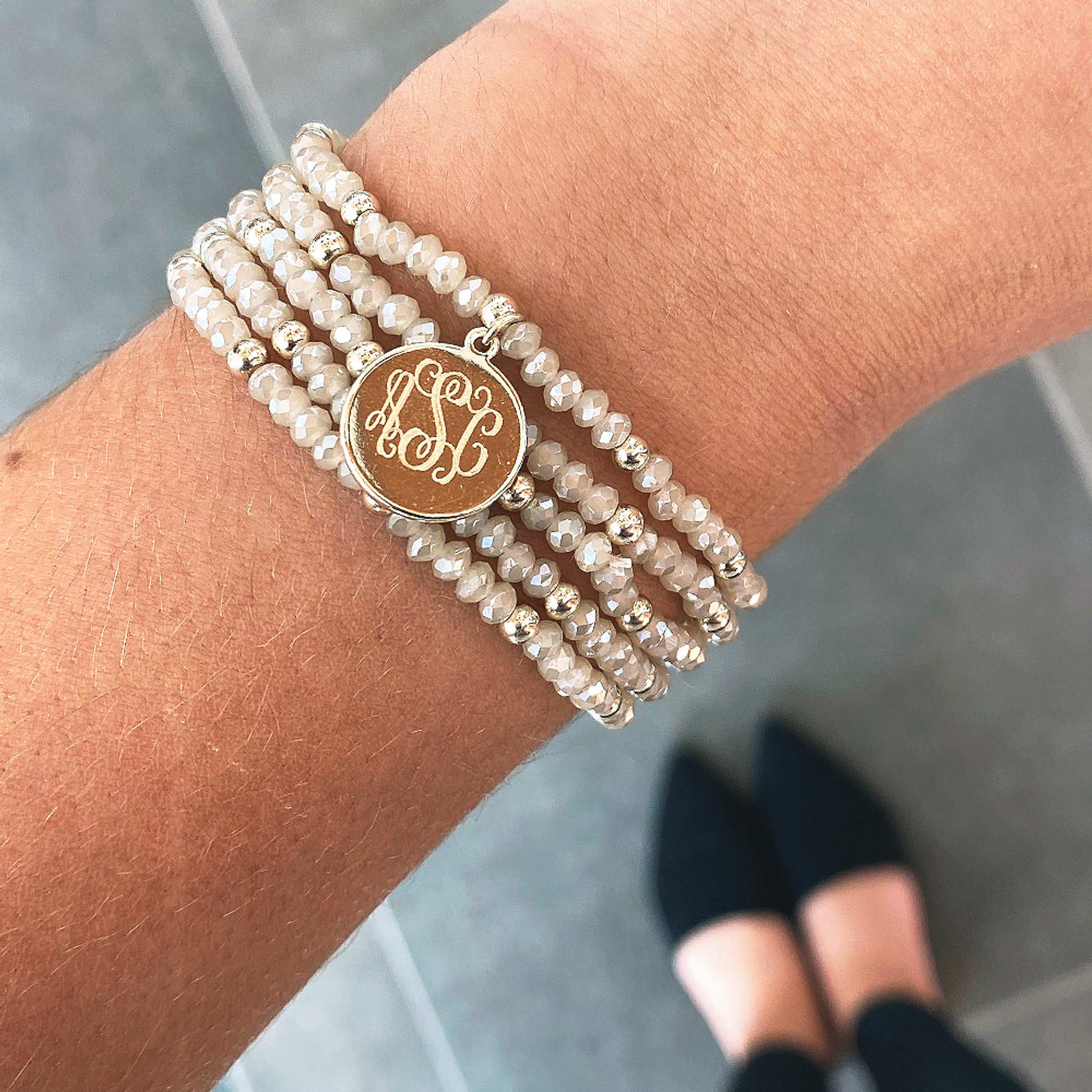 Personalized Beaded Bracelet Set – Marleylilly