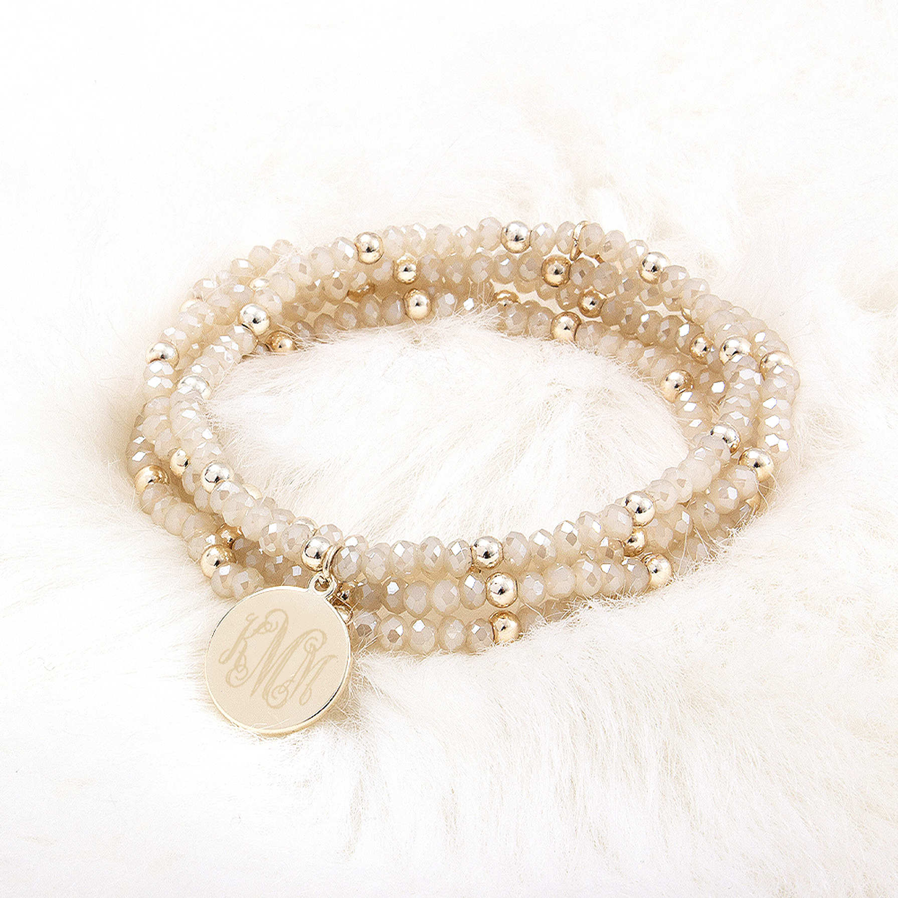 Personalized Beaded Bracelet Set – Marleylilly