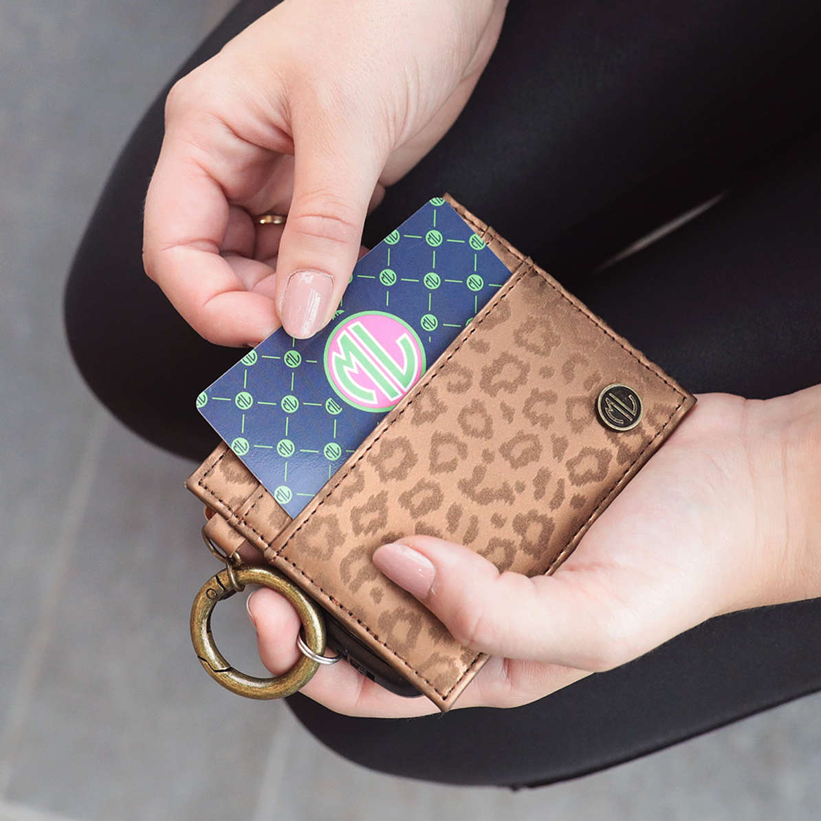 Metallic Leopard Card Keychain - Marleylilly