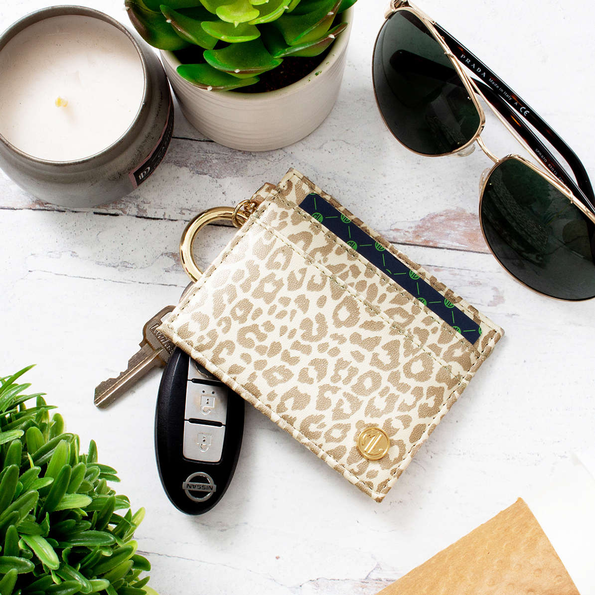 Metallic Leopard Card Keychain - Marleylilly