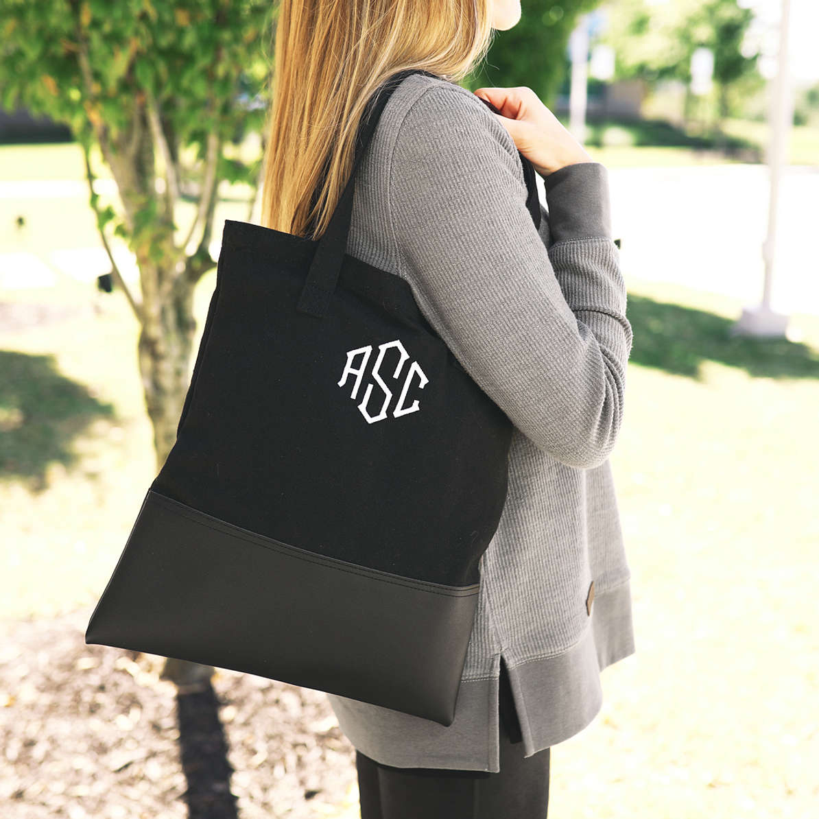 Personalized Colorblock Market Tote