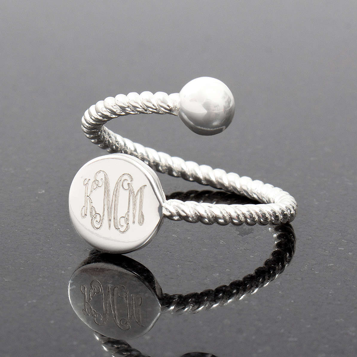 Monogrammed Adjustable Ring - Custom Personalized Rings | Marleylilly