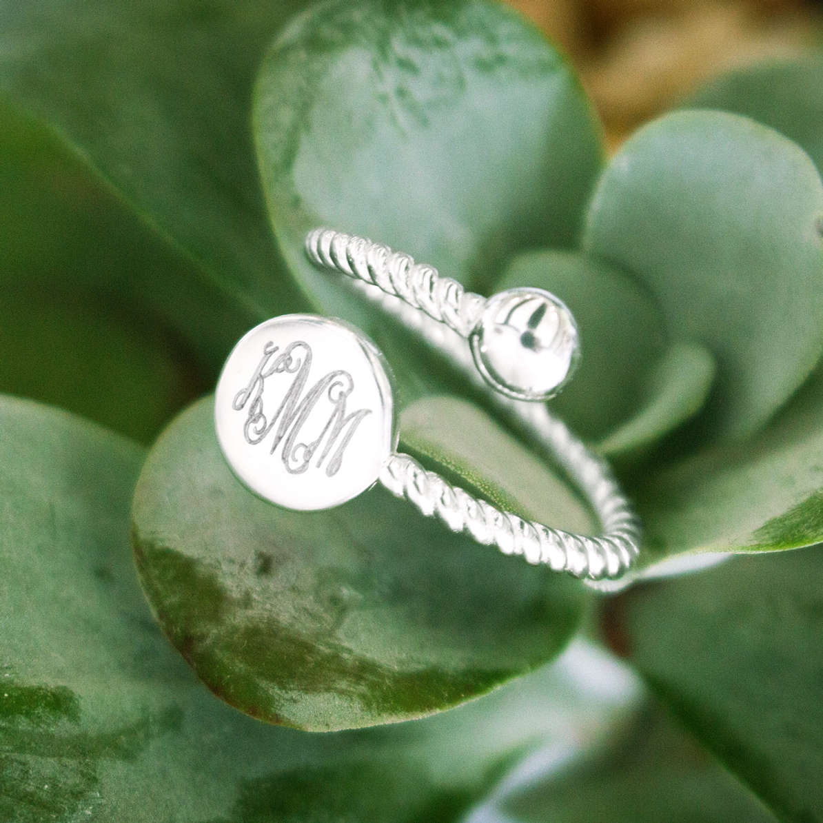 Monogrammed Adjustable Ring - Custom Personalized Rings | Marleylilly