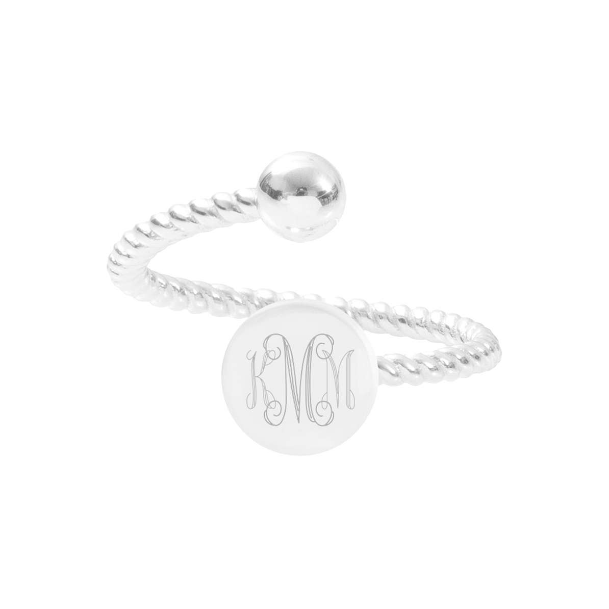 Monogrammed Adjustable Ring - Custom Personalized Rings | Marleylilly