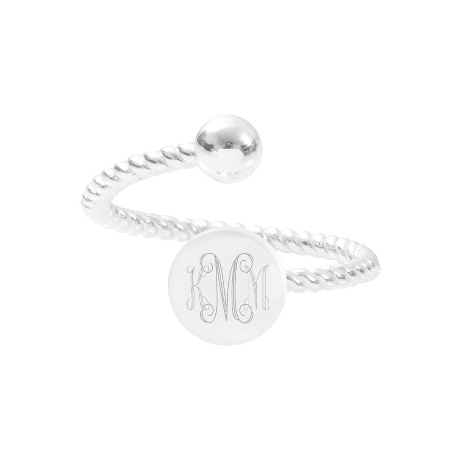 Monogrammed Adjustable Ring - Custom Personalized Rings | Marleylilly