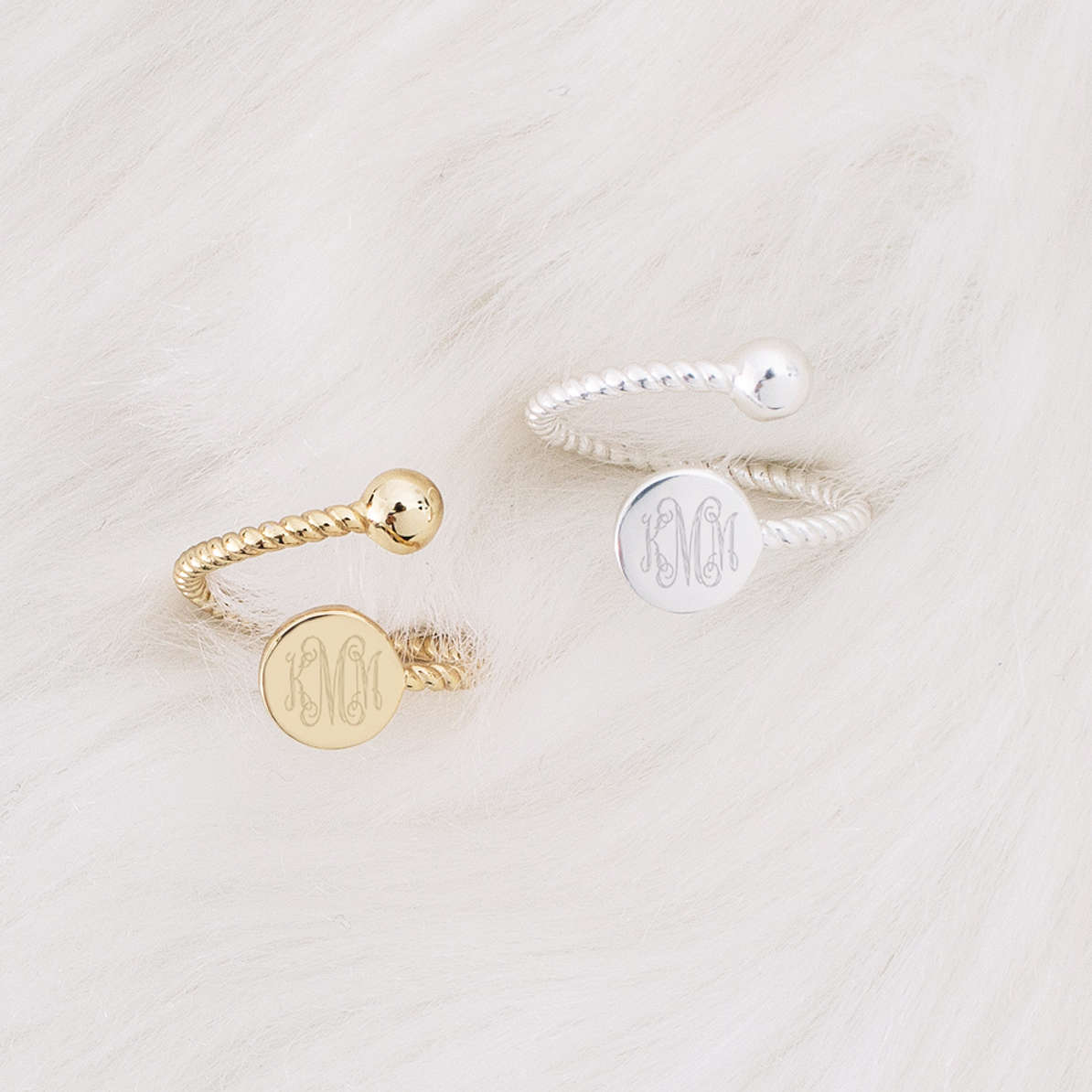 Monogrammed Adjustable Ring - Custom Personalized Rings | Marleylilly