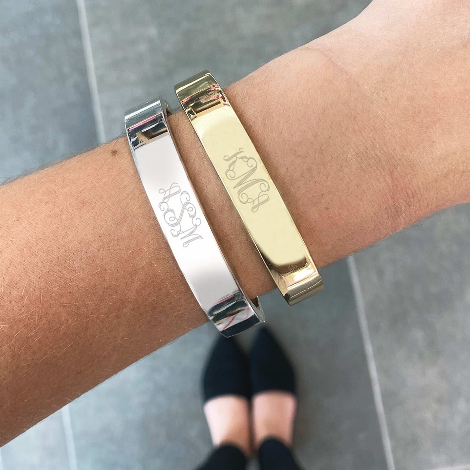 Classic Monogrammed Cuff Bracelets - Marleylilly