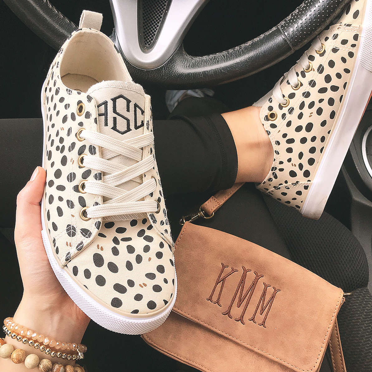 Personalized Spotted Canvas Sneaker