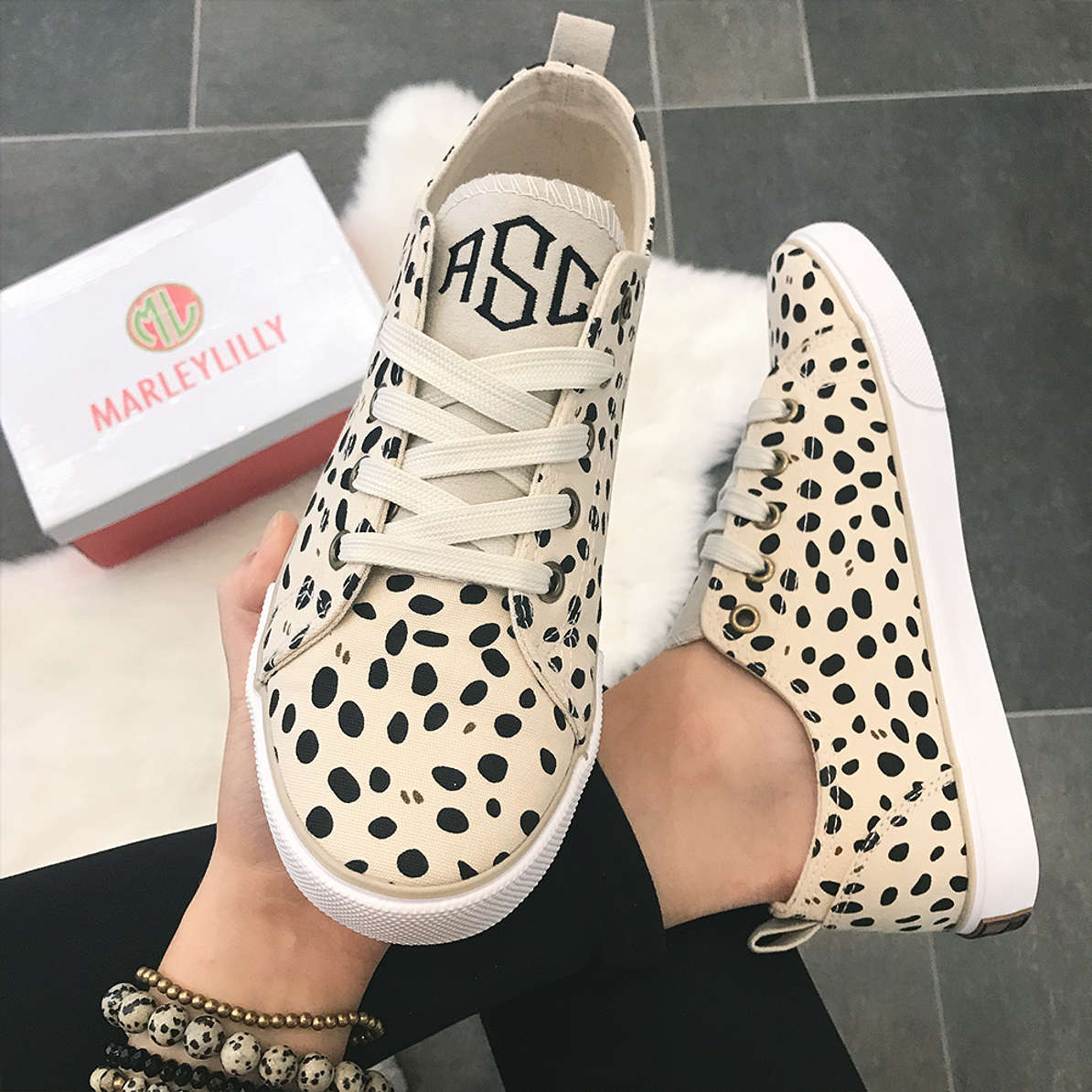 Personalized Spotted Canvas Sneaker