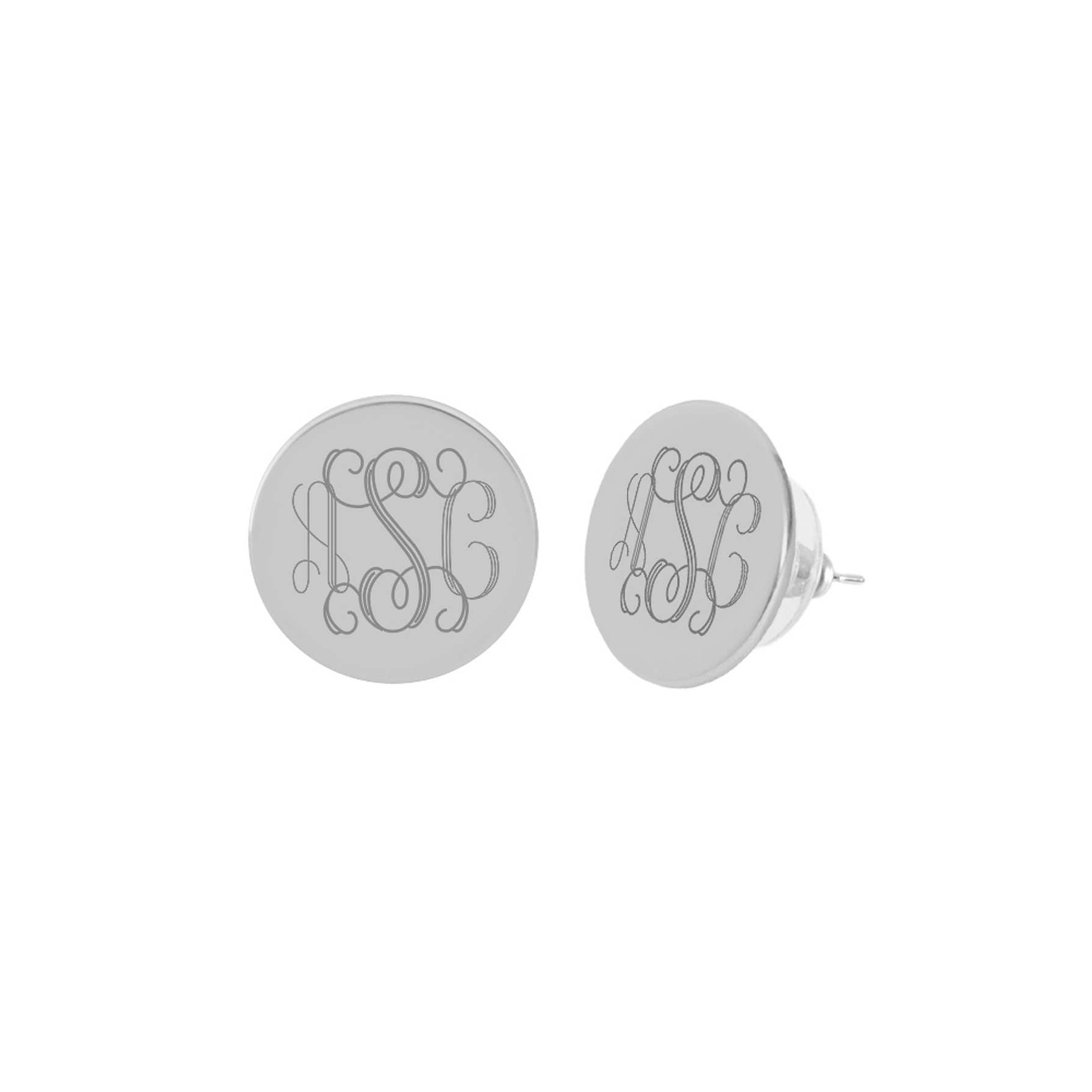 Personalized Large Disc Earrings - Marleylilly