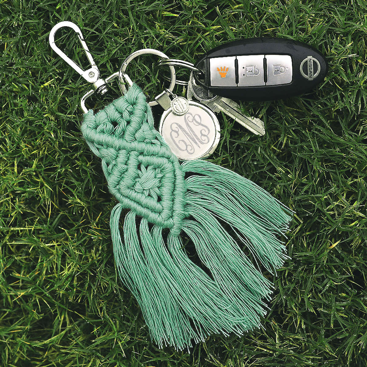 Monogrammed Macrame Key Chain – Marleylilly