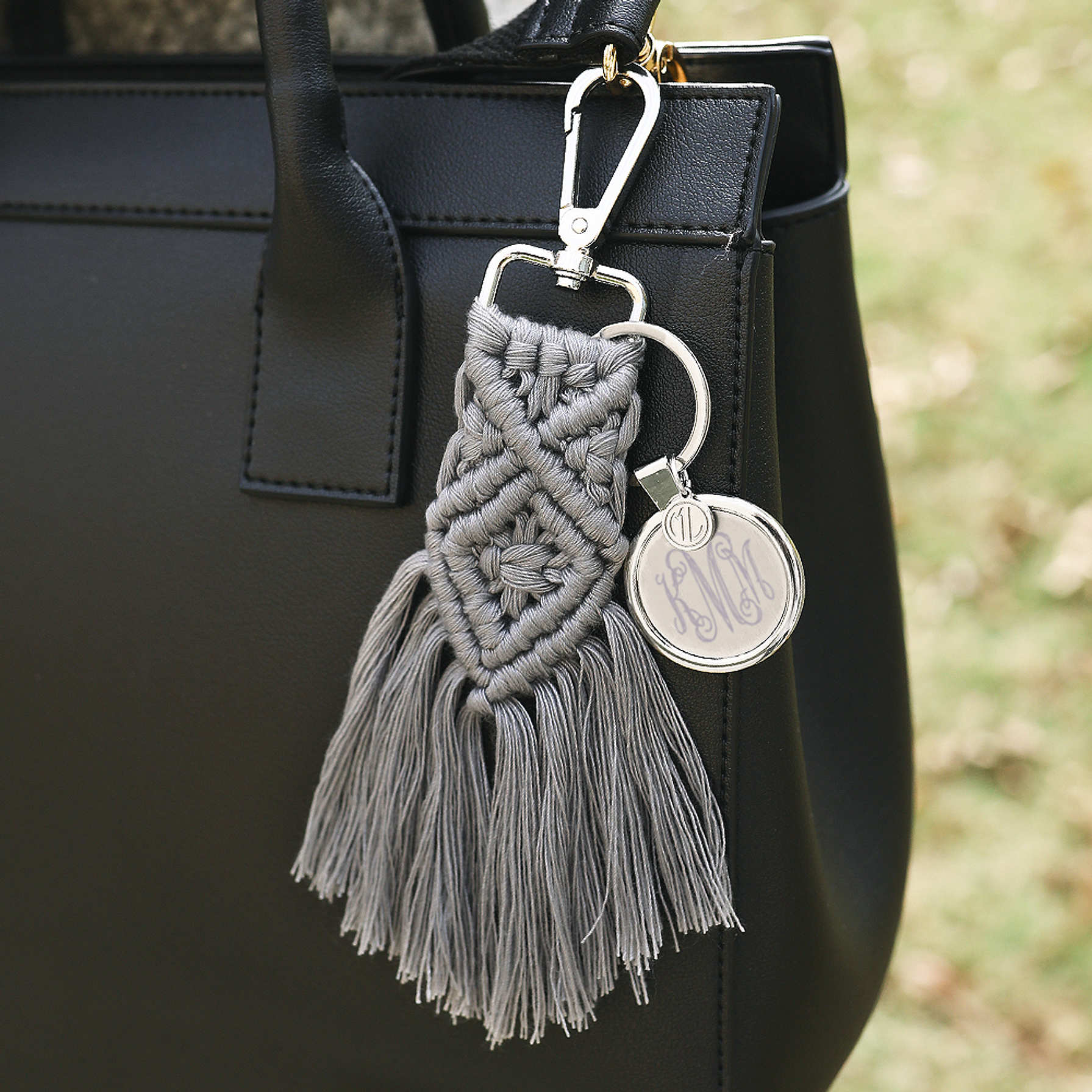 Monogrammed Macrame Key Chain – Marleylilly