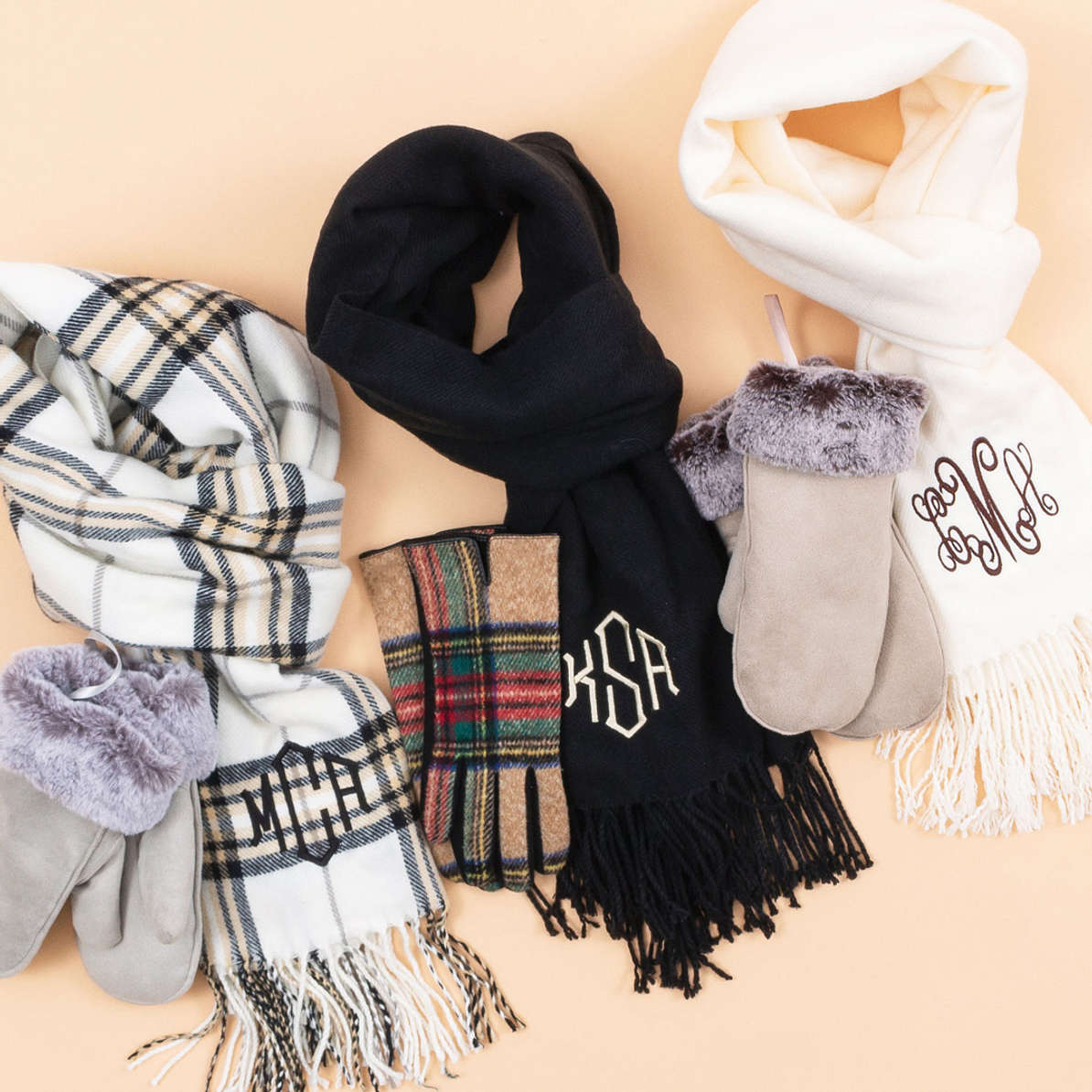 Monogrammed Cashmere-Feel Scarf - Marleylilly