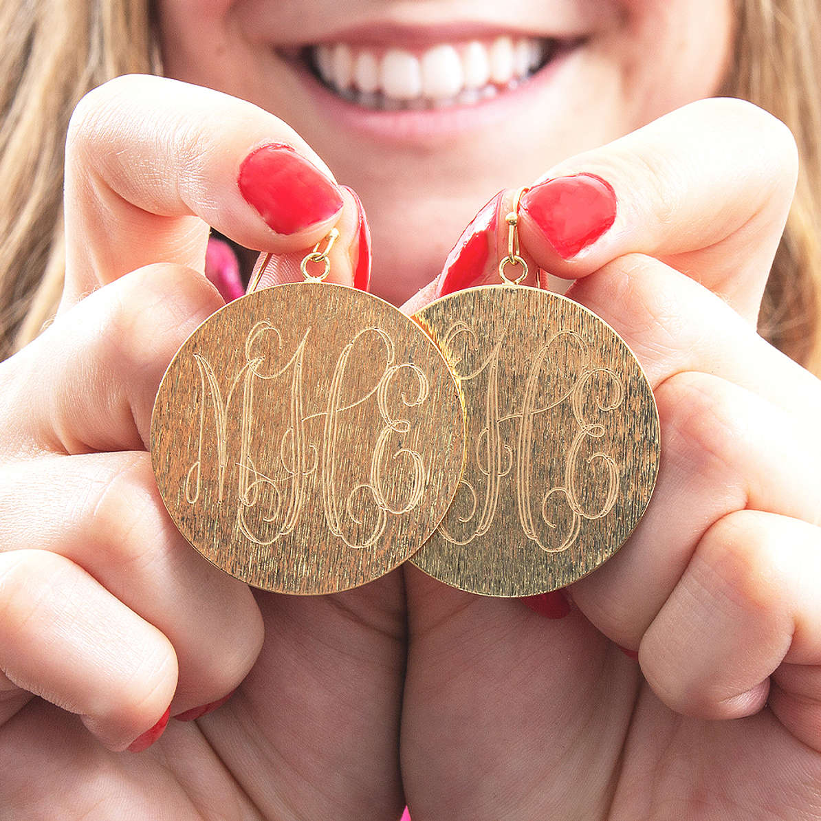 Personalized Brushed Drop Earrings – Marleylilly