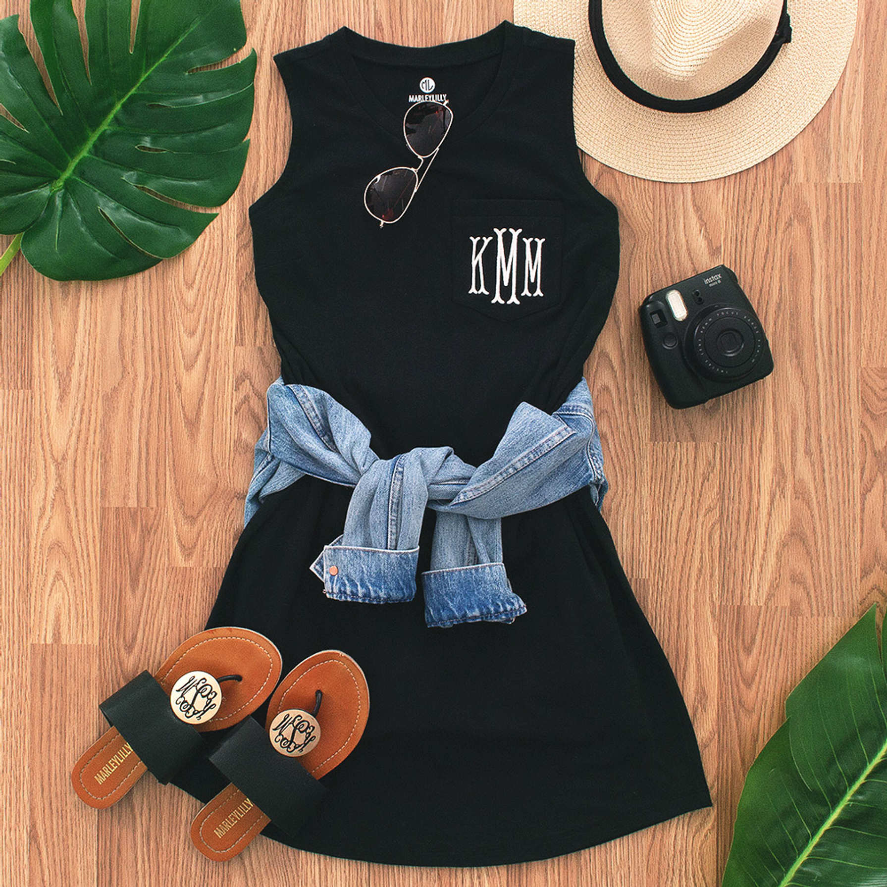 Monogrammed Sleeveless Dress - Marleylilly