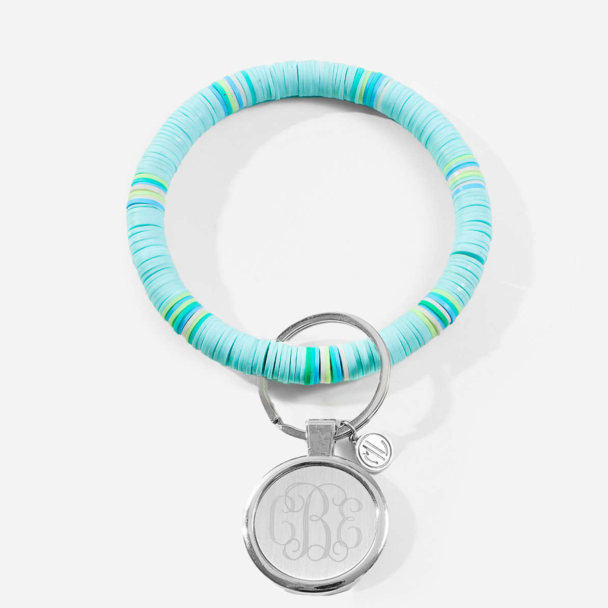 Monogrammed Beaded Key Ring - Multicolor - Marleylilly