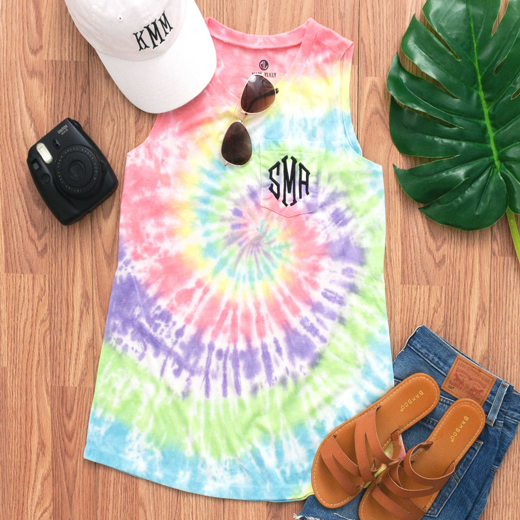 Personalized Tie Dye Pocket Tank Top – Marleylilly