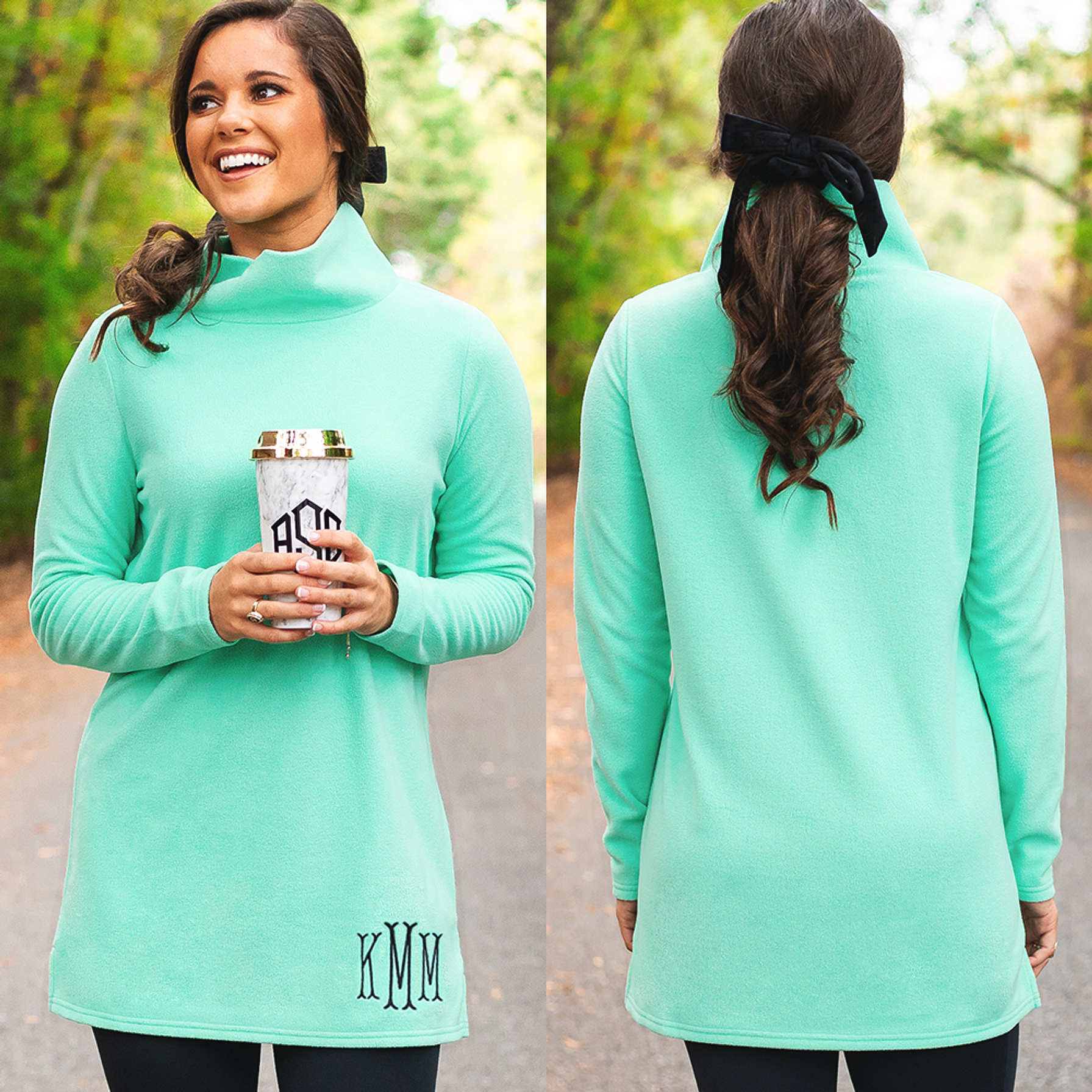 Cozy Mint Fleece Turtleneck Tunic - Marleylilly