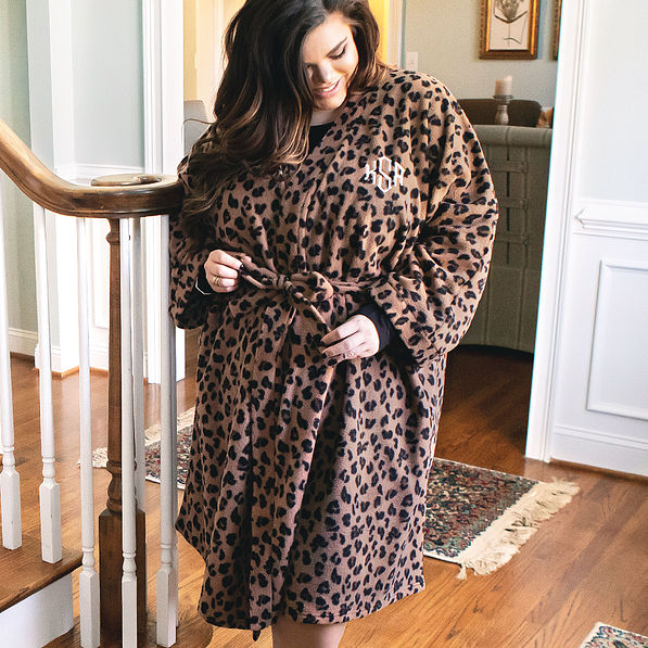 Personalized Print Fleece Robe – Marleylilly