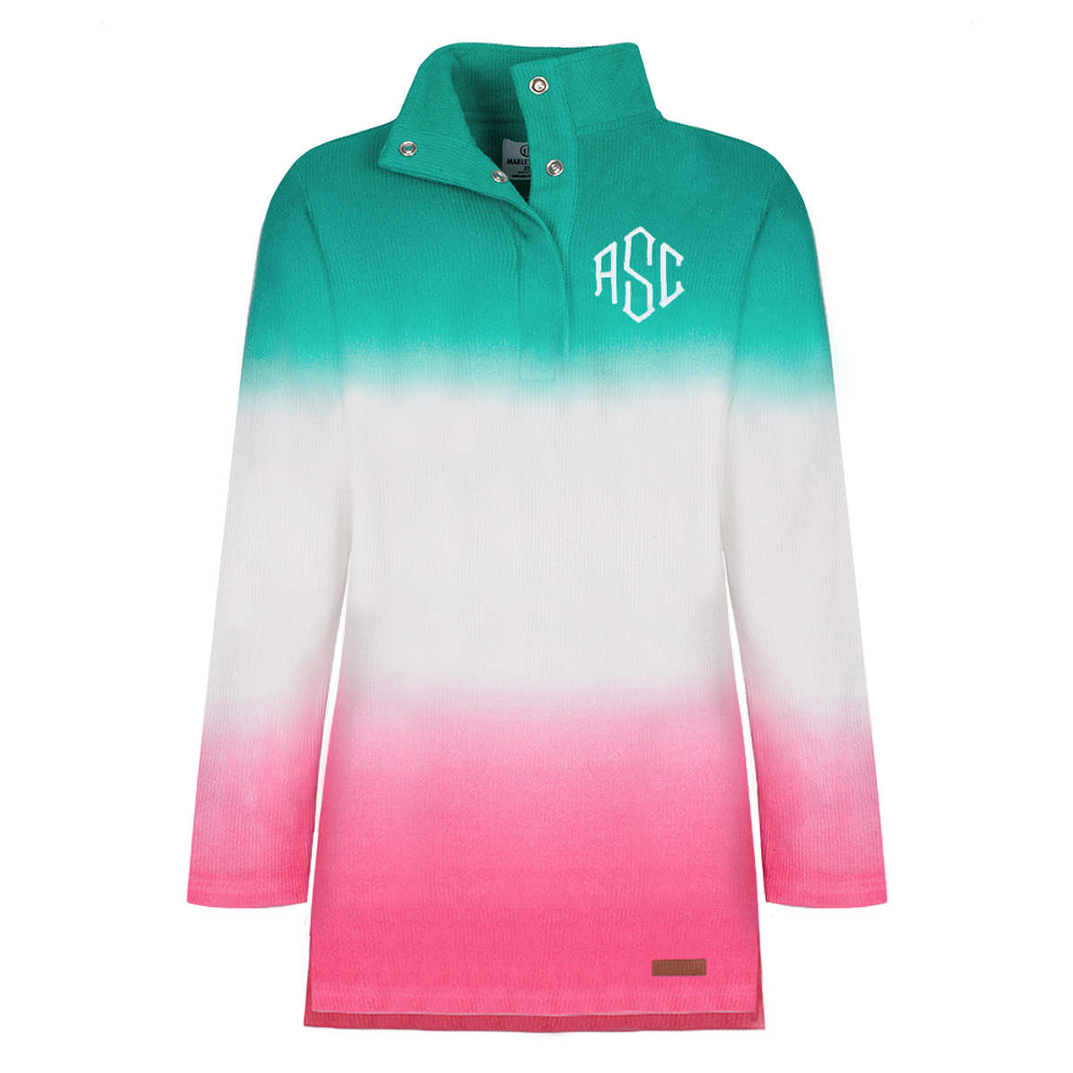 Monogrammed Ombre Corded Snap Pullover — Marleylilly