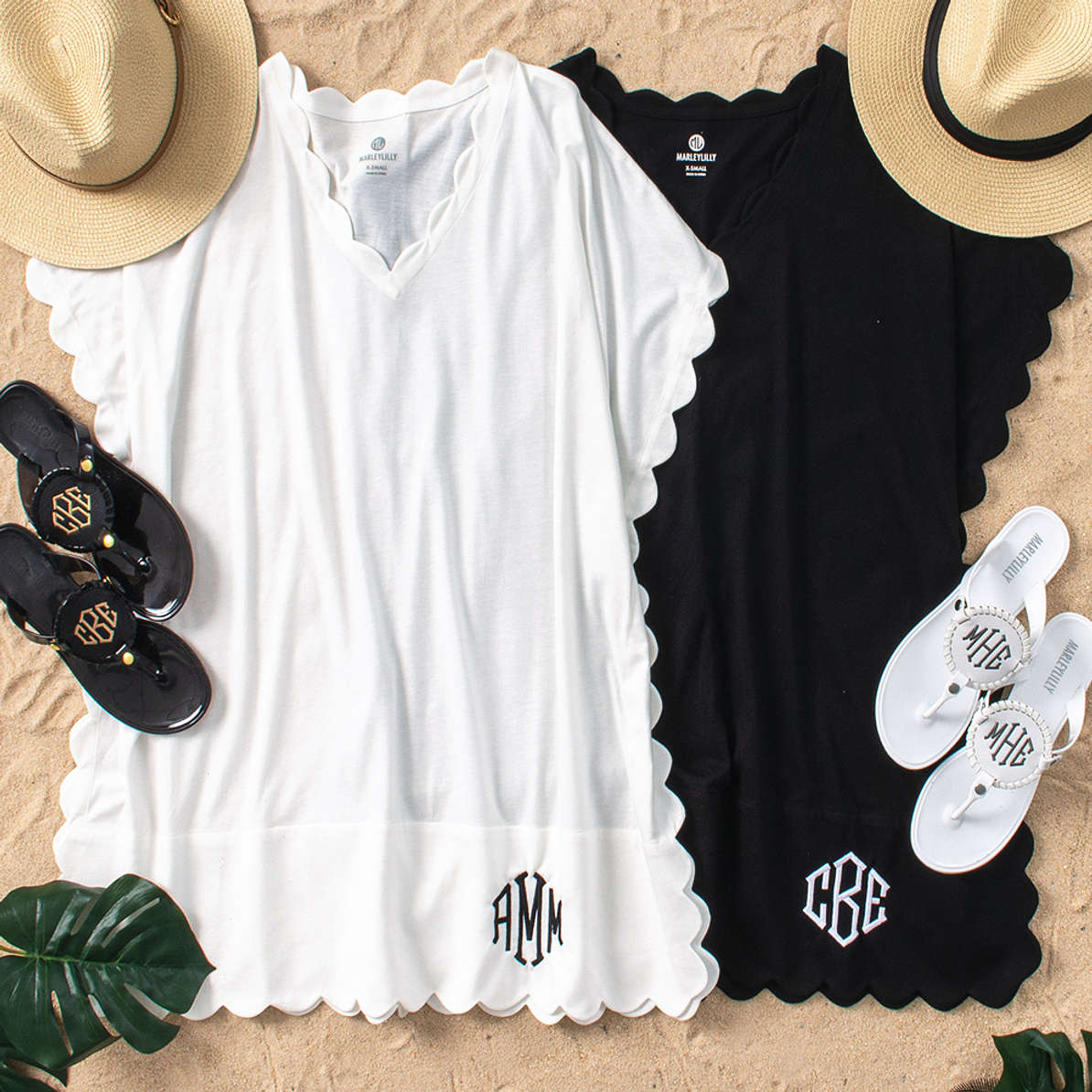 Personalized Scallop Swimsuit Cover Up – Marleylilly