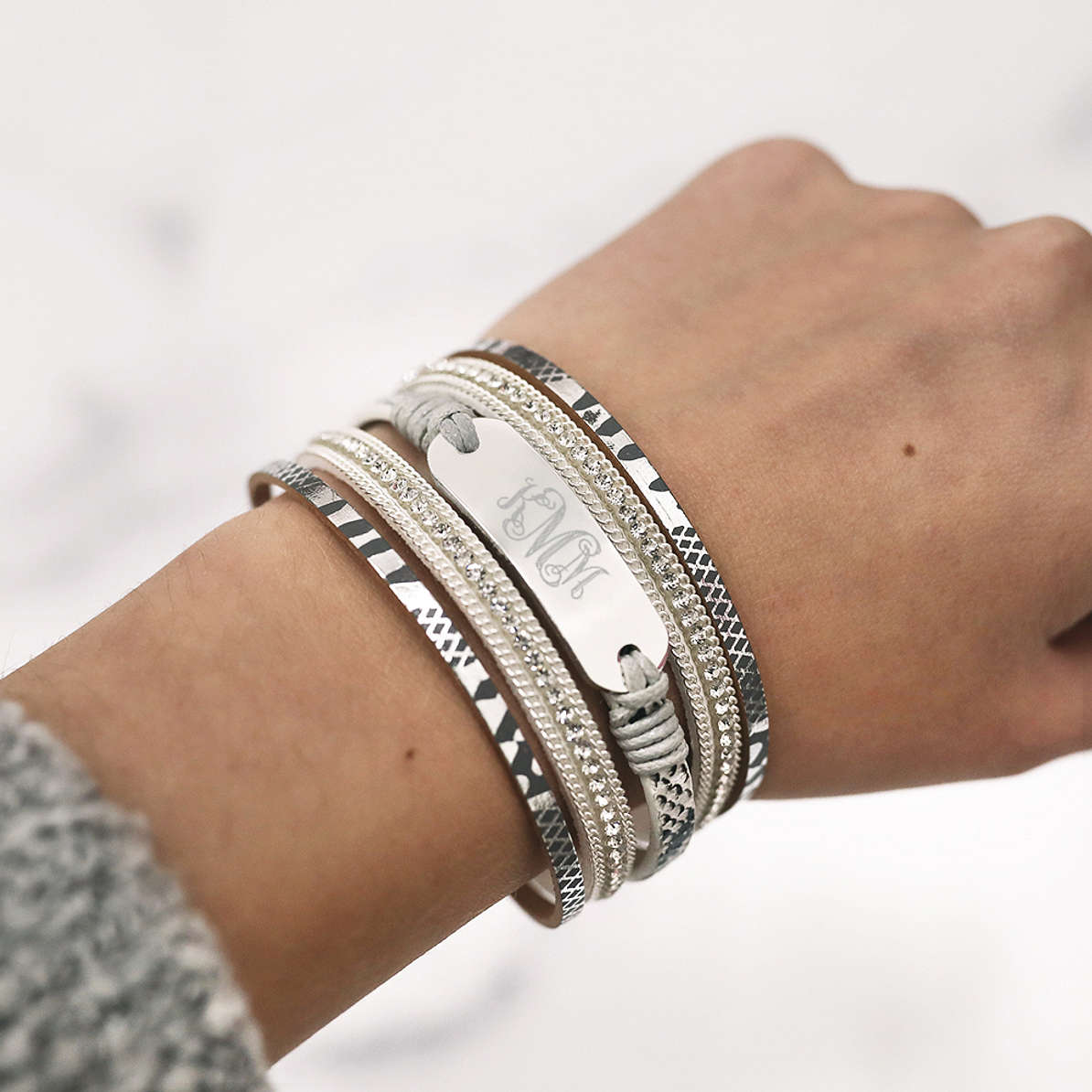 Personalized Snakeskin Wrap Bracelet – Marleylilly