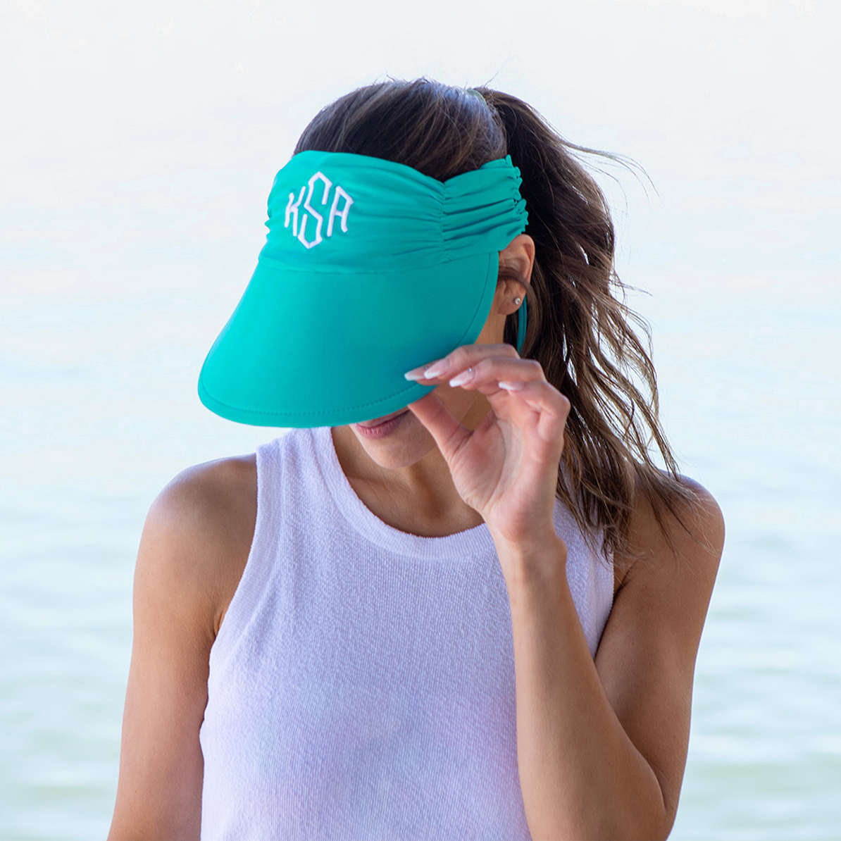 Monogrammed Swim Visor - Marleylilly